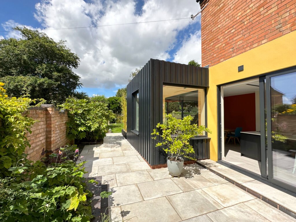 Black Timber Courtyard Extension in Droitwich Spa